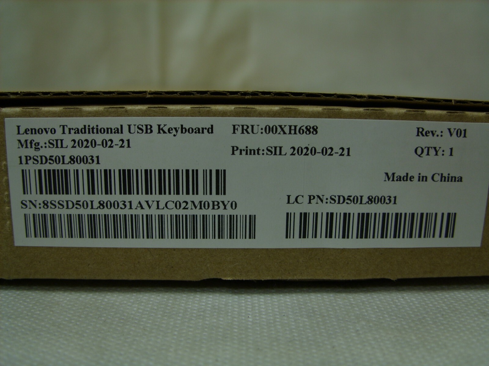 NEW Lenovo Black USB Standard Traditional Wired Keyboard 00XH688 ...
