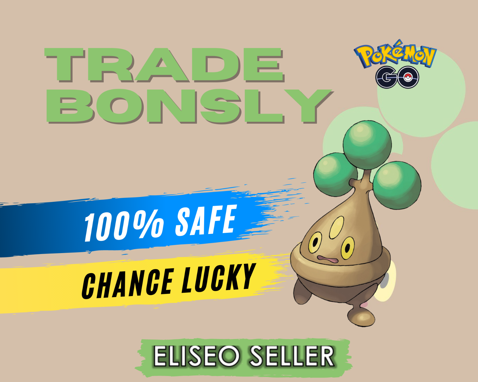 Pokemon Bonsly GO - Chance Lucky - Baby Sudowoodo - Baby Poke | eBay