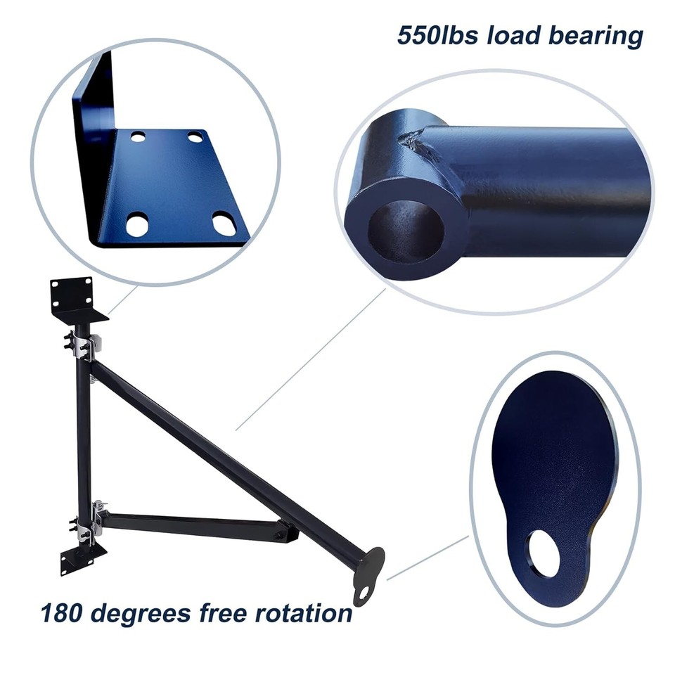 Wall Mount Jib Crane, Hoist Bracket, All Steel Construction 550 lb ...