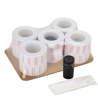 10 Rolls Price Labels Gun Paper Tag Sticker for MX-5500 Labeller White ...