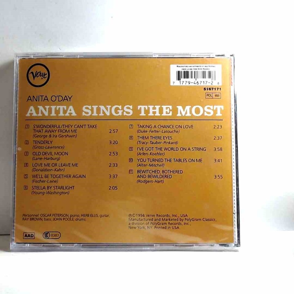 Anita O'Day With The Oscar Peterson Quartet – Anita Sings The Most (CD ...