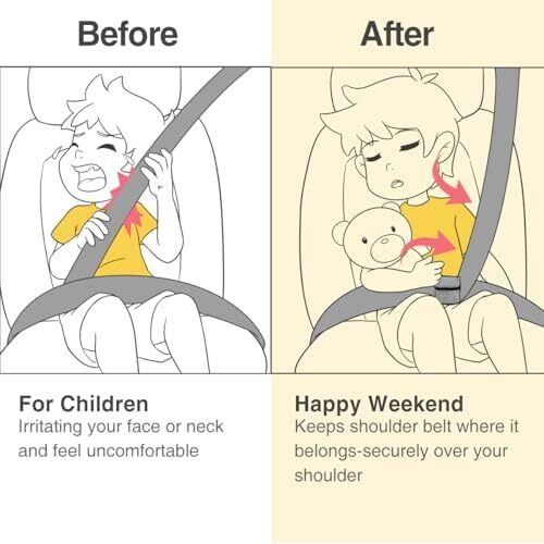 Seat Belt Adjuster, Comfort Auto Shoulder Neck Strap Positioner Locking ...