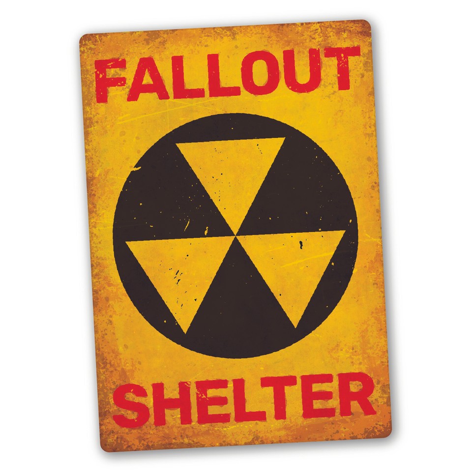 Fallout Shelter Metal Sign Plaque Man Cave Wall Zombie Walking Dead ...