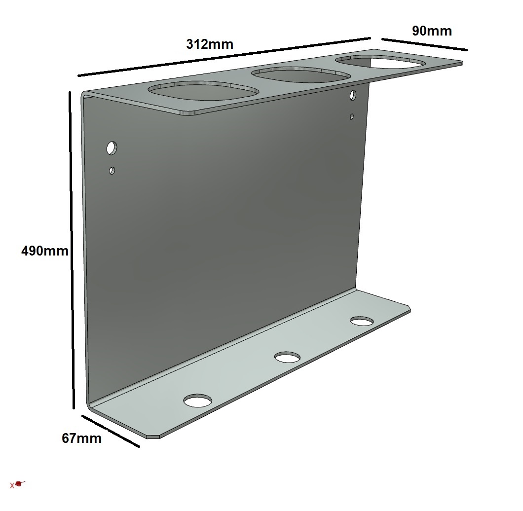 3 Mastic Gun holder - Van racking storage accessory T5 Transit Vivaro ...