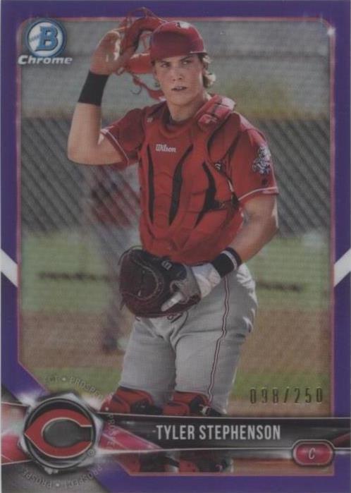 2018 Bowman - Chrome Prospects Tyler Stephenson #BCP133 Purple Refractor /250 (RC) for sale ...