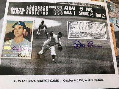 Don Larsen autograph WS Perfect Game 8x10 signed Auto Topps Bobby ...