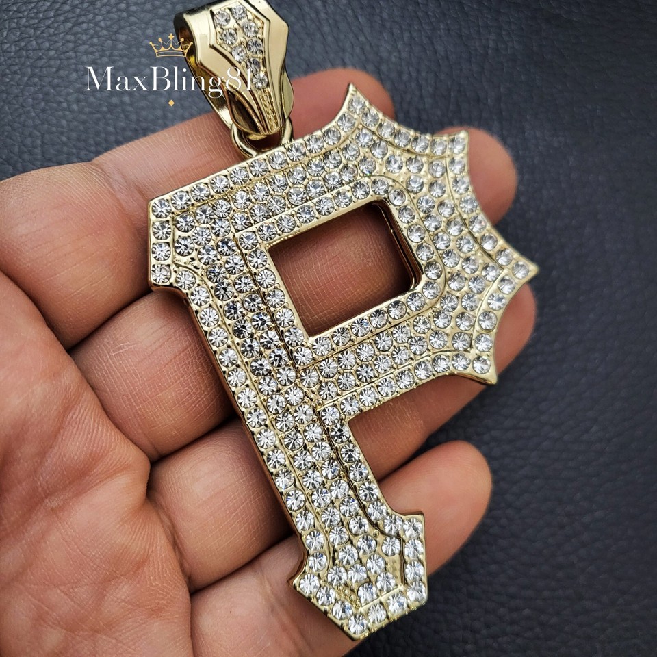 PITTSBURGH P BLING PENDANT GOLD/SILVER PLATED FASHION ICED HIP HOP ...
