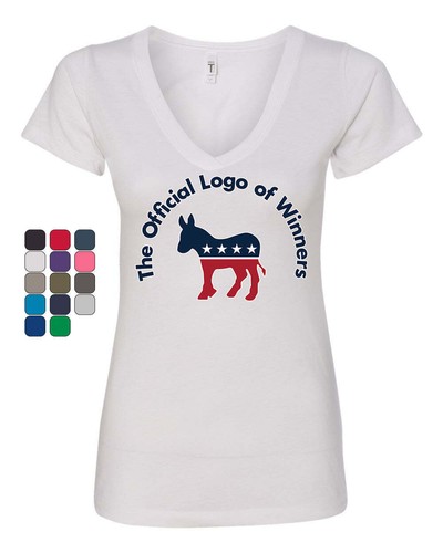 The Official Logo of Winners Women's V-Neck T-Shirt USA Democratic ...