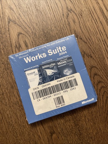 *NEW* Microsoft Works Suite 2004 DVD ROM Format Factory Sealed w ...