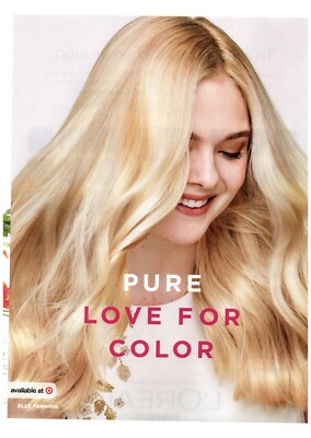 PRINT AD, 2018 Target Elle Fanning Beautiful Blonde Hair Pinup Pure ...