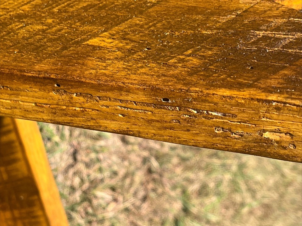 Antique 60" OAK Barn Wood Seat Bench Table English Farmhouse French ...