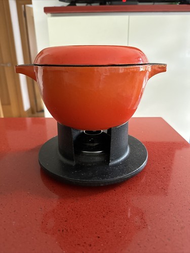 Vintage Le Creuset? Volcanic Orange Gourmand Cast Iron Fondue Pot ...
