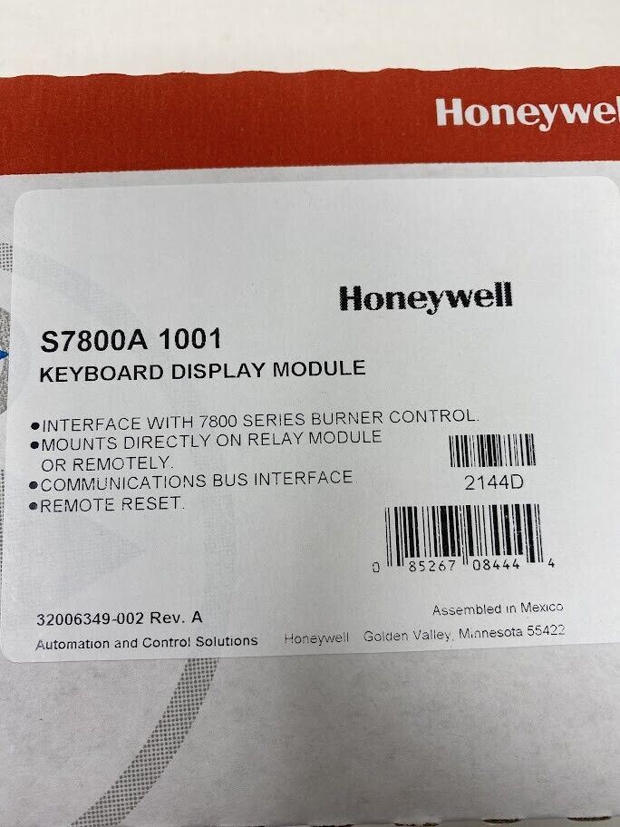Honeywell S7800A1001 Burner Control Keyboard Display Module for sale ...