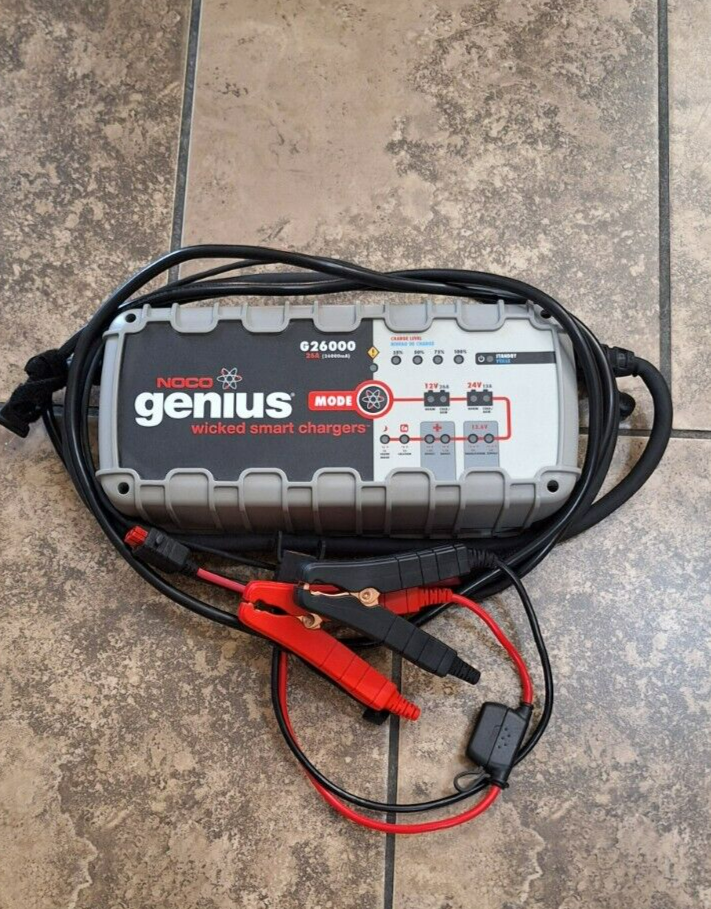NOCO G26000 26 Amp GENIUS SMART BATTERY CHARGER MAINTAINER W/ 30A Jump ...