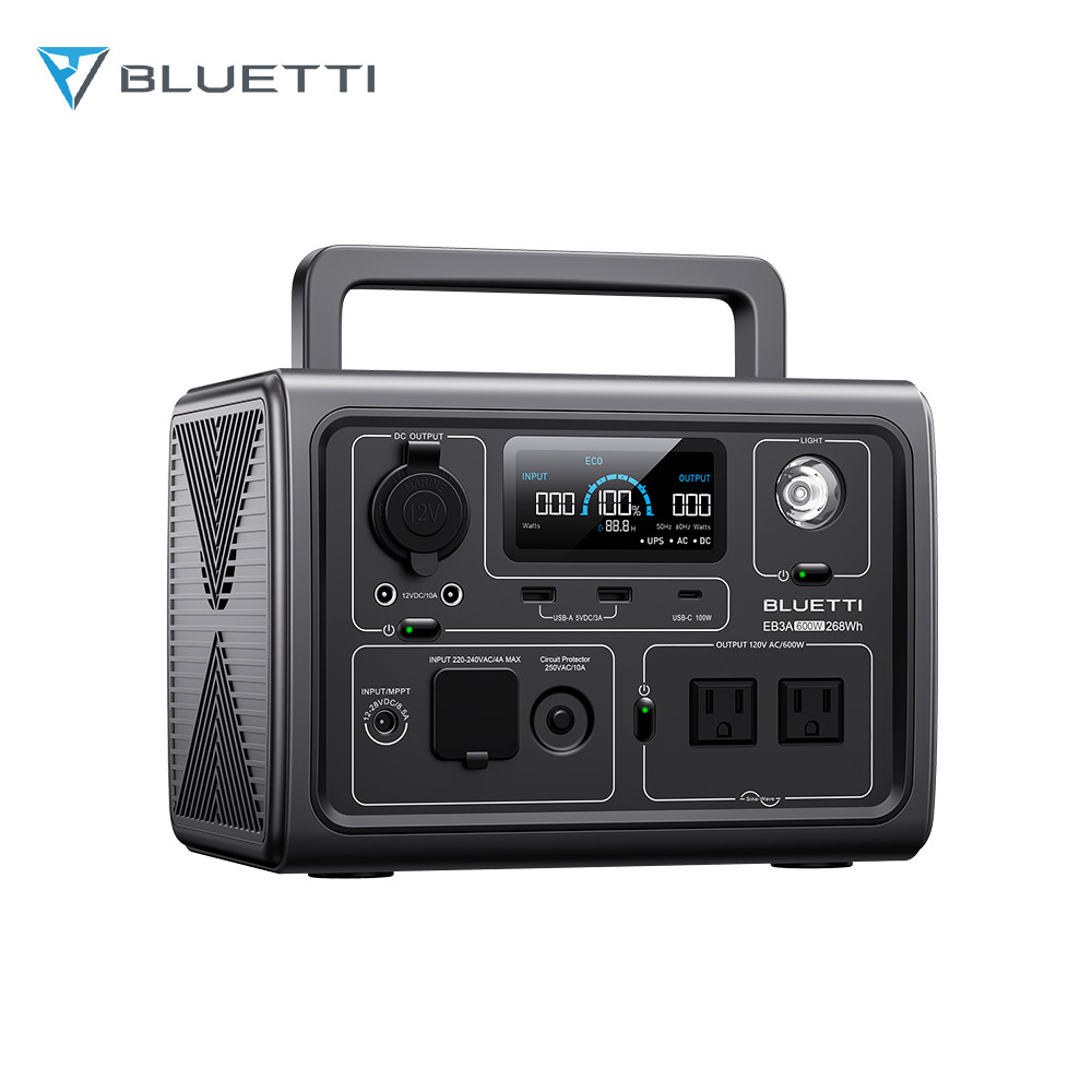 BLUETTI EB3A 600W Portable Power Station+Car charging cable for Outdoor ...