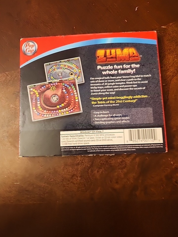 PopCap Zuma Computer Video Game WIN MAC CD ROM Software 899274001109 | eBay