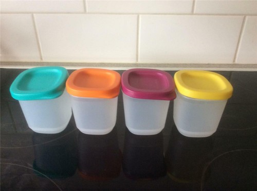 4 NEW Tupperware First Solid Start Baby Freezer Cubix Set Sheer 10 ml ...