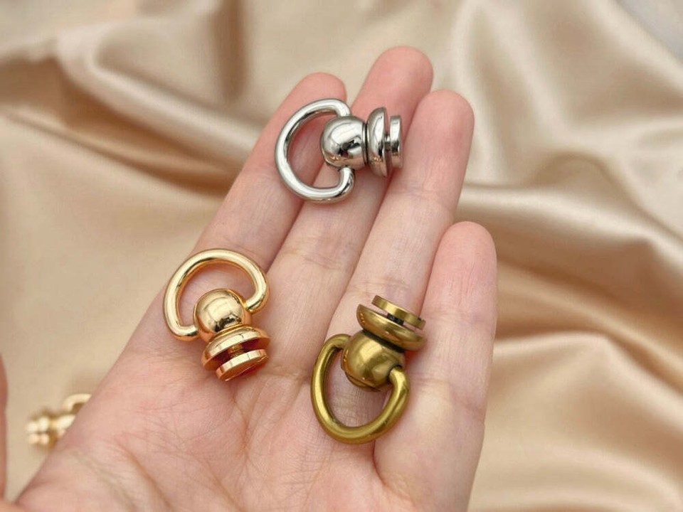 2pcs Bag Chain Strap Connector, Brass Chicago Screw with Swivel D-ring ...