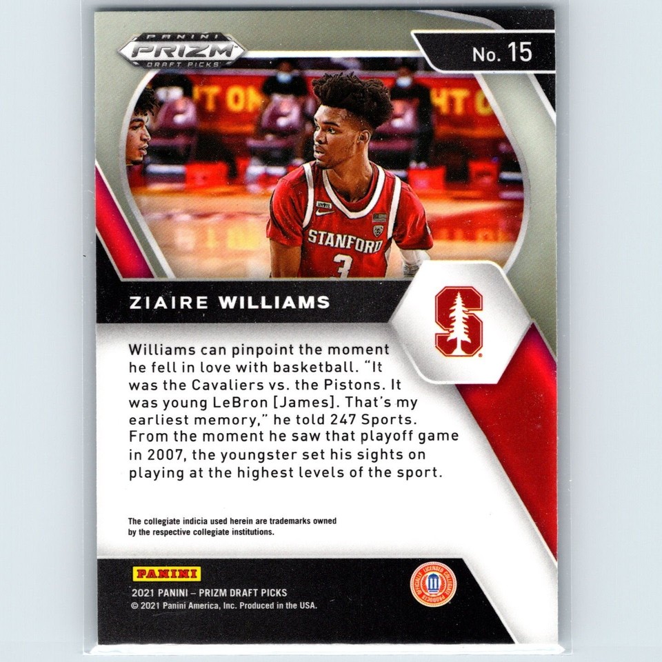 2021-22 Panini Prizm Draft Picks - Ziaire Williams #15 (RC) | eBay