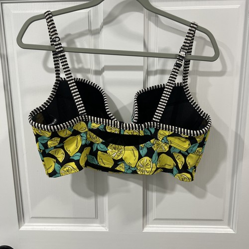 Torrid Retro Lemon Print & Striped Bust Support Bikini Underwire Top ...