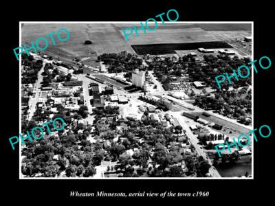 OLD LARGE HISTORIC PHOTO WHEATON MINNESOTA AERIAL VIEW OF THE TOWN ...