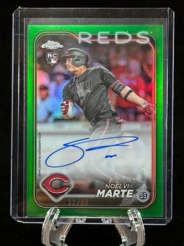 2024 Topps Chrome Baseball - Noelvi Marte Green Autograph - Rookie ...