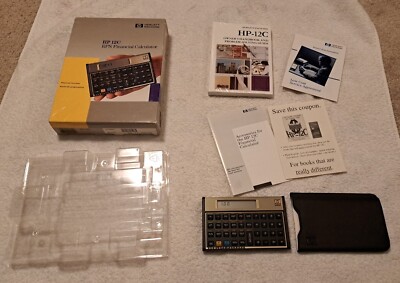 HP 12C Financial Calculator with Box, Case & Owners Guide Booklets | eBay