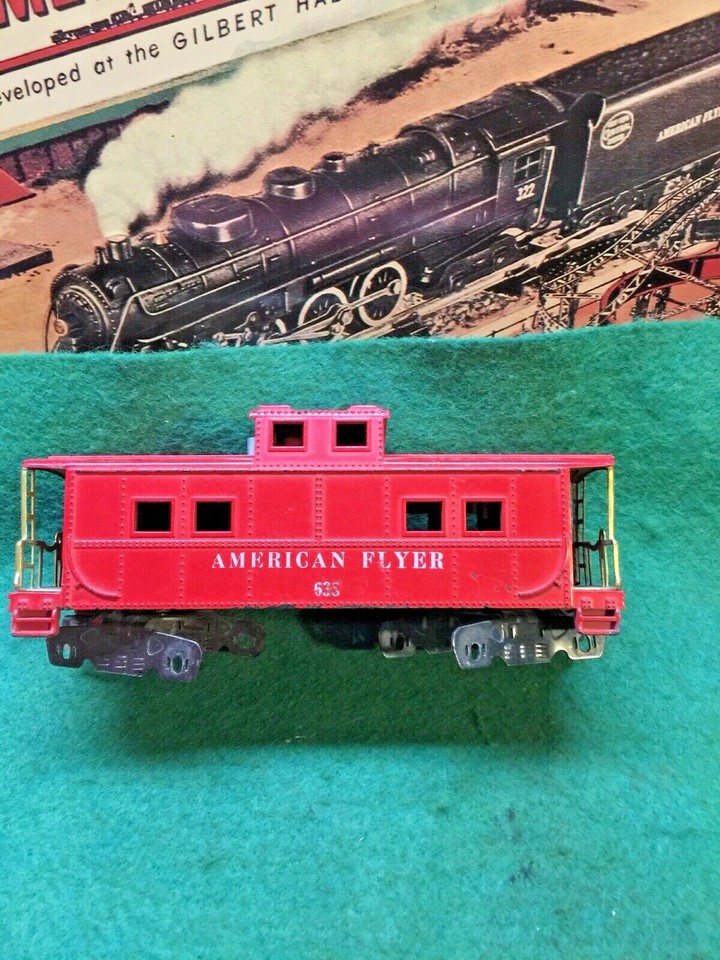 REPLACEMENT AMERICAN FLYER #638 RED CABOOSE SHELL NO WHEELS/COUPLERS AS ...