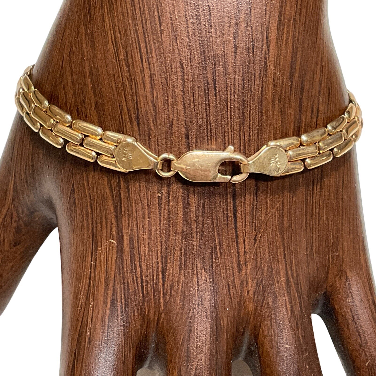 Sixtar 14K Yellow Gold Bar Bracelet Mexico MS66 Signed Unisex 8g | eBay