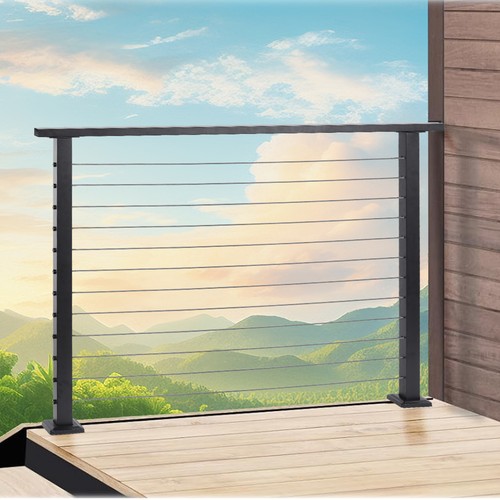 Complete Set Cable Railing System 42" Stainless Steel Cable Railing ...