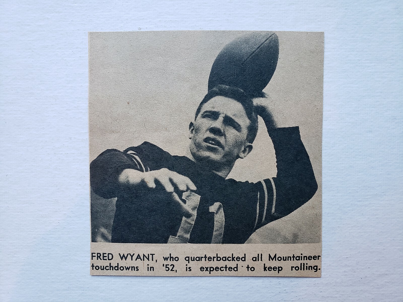 Fred Wyant West Virginia University 1953 S&S Football Pictorial CO ...