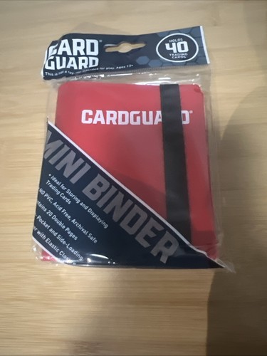 Card Guard Mini Binder w/ Strap - Red (Holds 40 Cards Small) New ...
