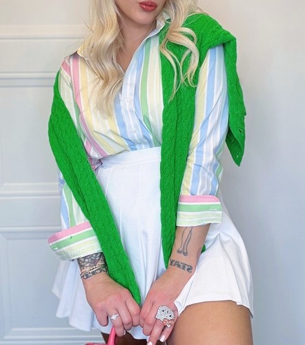 BROOKS BROTHERS PASTEL STRIPED BUTTON DOWN WOMENS 12 SPRING | eBay