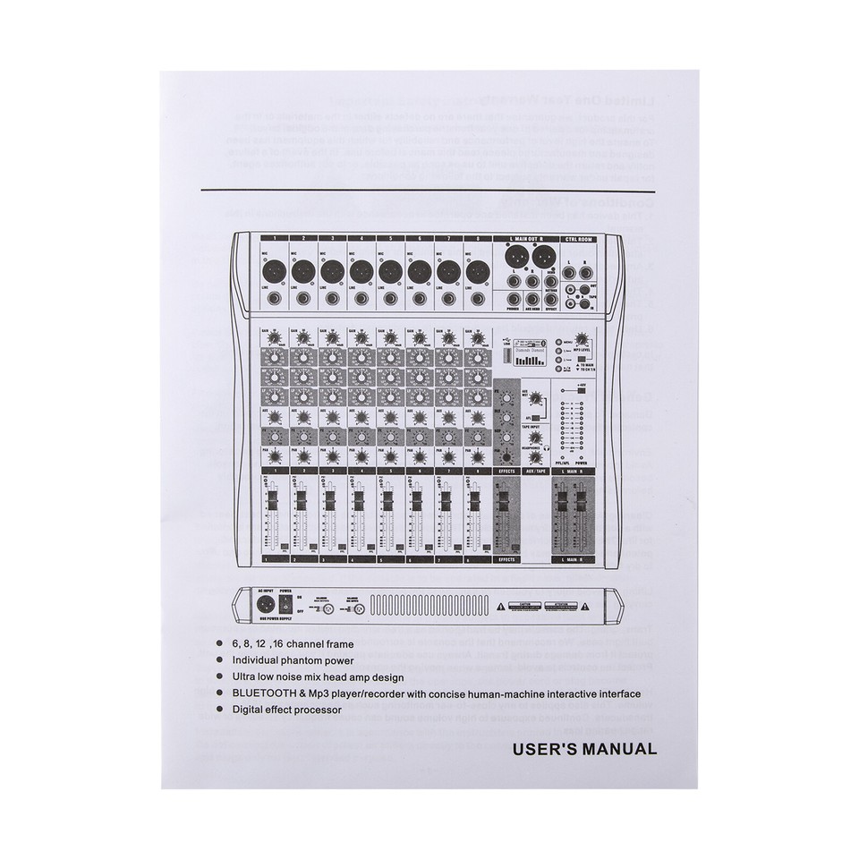 16 Channels Studio Audio Mixer Bluetooth USB Digital Sound Mixing ...