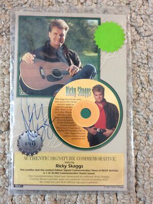 Ricky Skaggs Autographed Commemorative Serial Numbered 8.5x5.5 Sheet | eBay