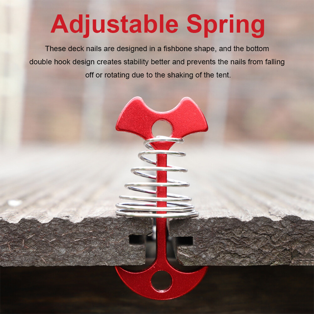 5pcs Adjustable Fishbone Aluminium Alloy Awnings Deck Anchor Pegs ...
