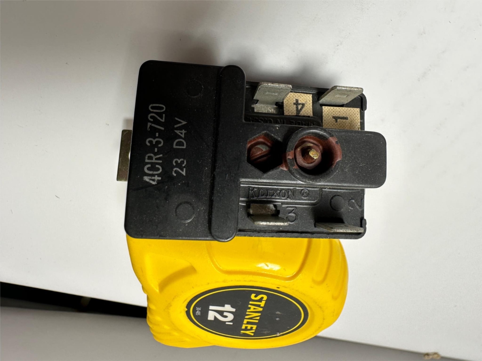 Genuine Klixon Baldor 4CR-3-720 23 D4V Motor Starting Relay 4 Pin Post ...