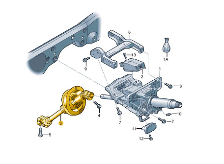 NEW AUDI Q5 8R INTERMEDIATE STEERING SHAFT RHD 8R2419753H ORIGINAL 8R2 ...