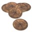 Set Of 6 Round Tree Trunk Print Coasters | Bark Design Cork Backed ...