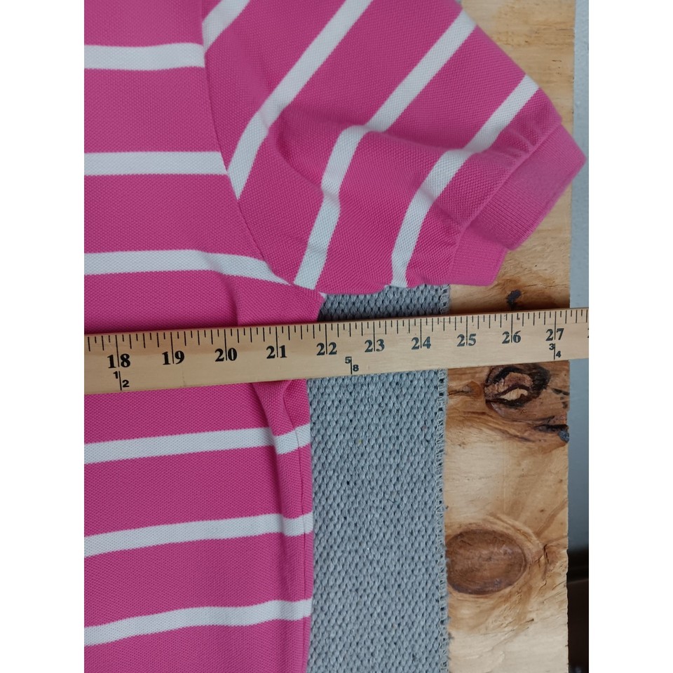 Polo Ralph Lauren Vintage Knit Polo Men's Large Pink/White Striped Pony ...