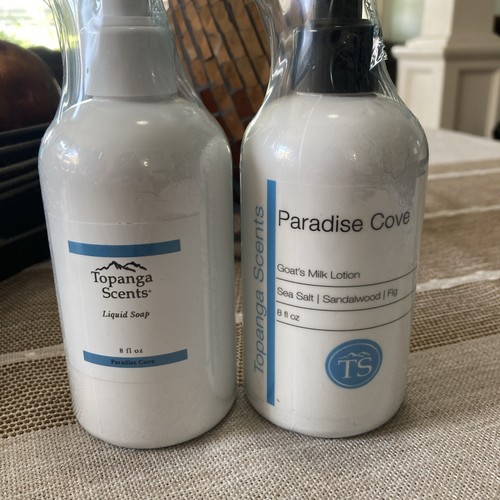 Topanga Scents Paradise Cove Goat's Milk Hand & Body Lotion & Liquid Soap | eBay