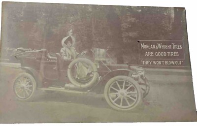 RPPC Postcard Morgan & Wright Tires Model-T Circa 1910 Advertising ...