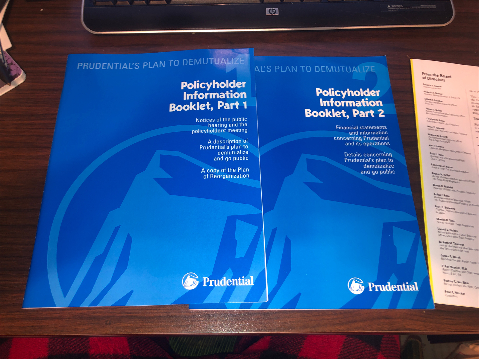 2001 Prudential Insurance Co Policy Holders Information Booklet Part 1 ...