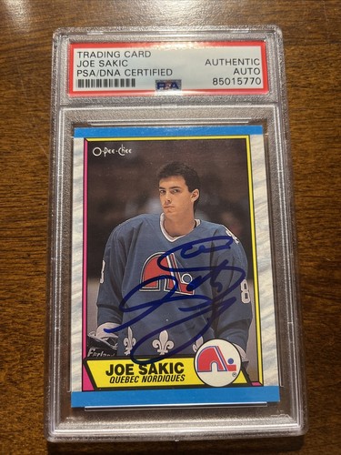 1989-90 O-Pee-Chee 113 Joe Sakic Signed Rookie Card PSA RC Nordiques ...