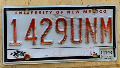 THE UNIVERSITY OF NEW MEXICO LOBOS COLLEGE AUTO LICENSE PLATE " 1429 ...