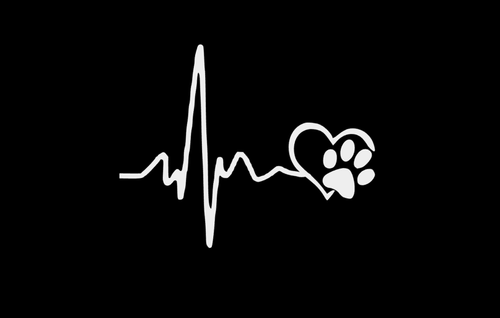 Lifeline Paw Print Sticker Vinyl Car Decal Heartbeat Cat Dog Heart Love ...