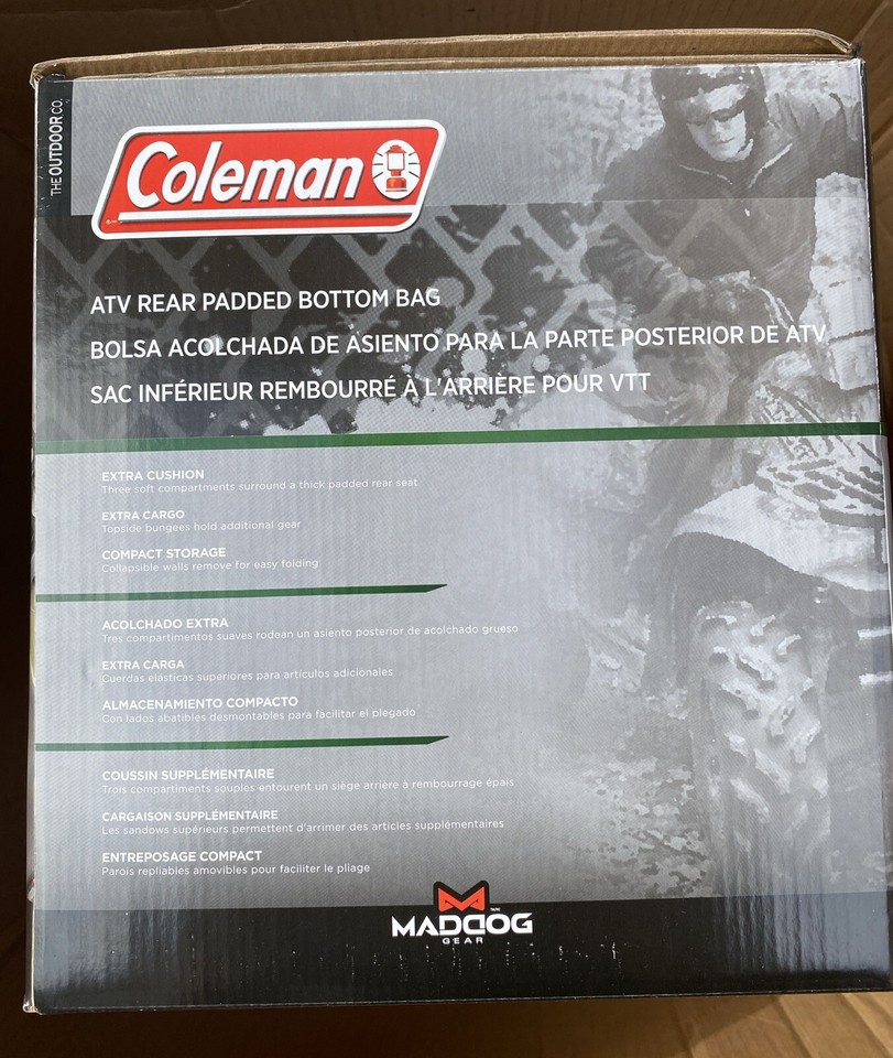 Coleman Atv 4-wheeler Rear Padded Bottom Bag Extra Seat Storage Bag ...