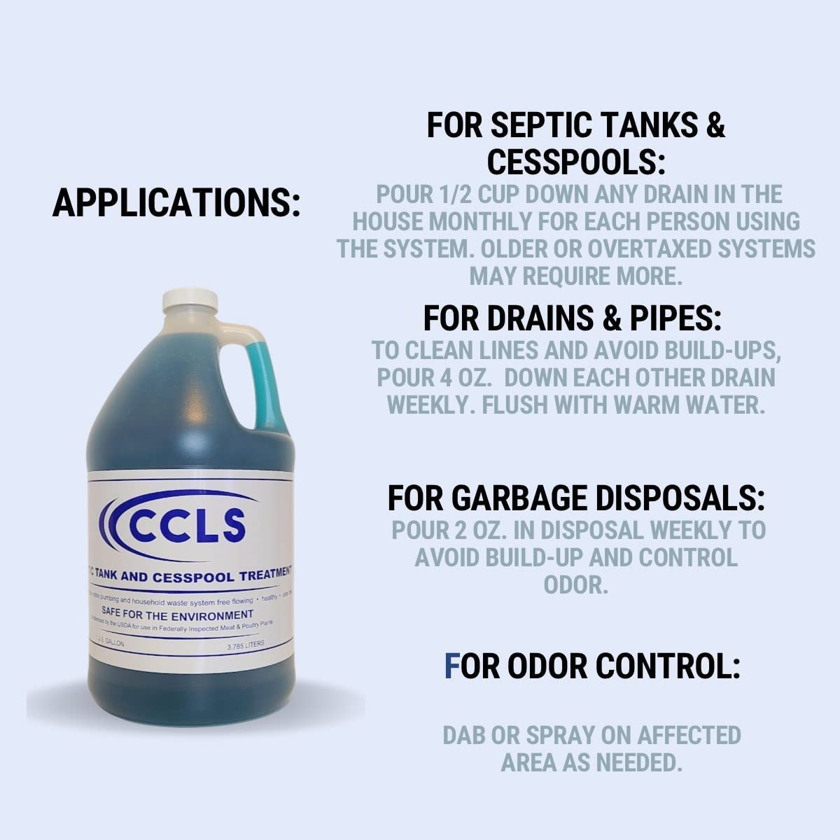 Ccls Septic Tank and Cesspool Treatment Additive Organic Enzyme ...