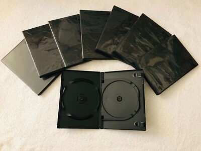 Lot 8 Empty Blank Standard Size Black DVD Replacement Case w/Clear ...