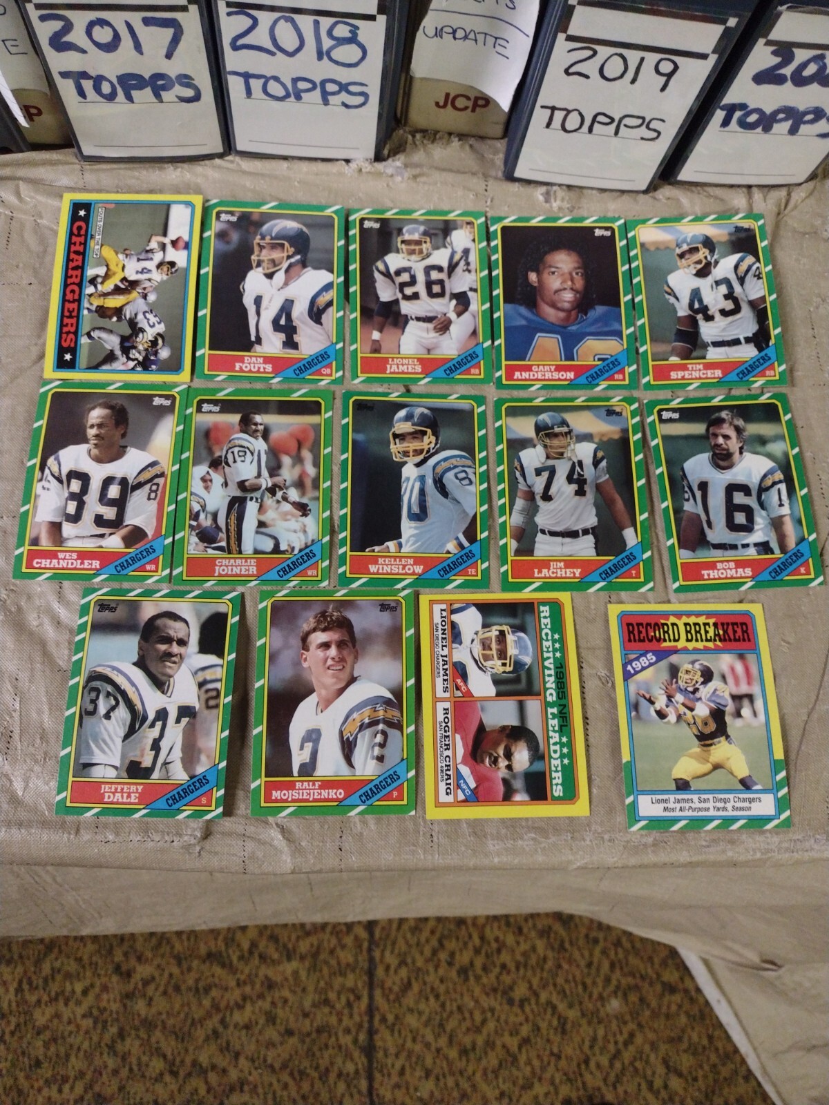 1986 Topps Football San Diego Chargers 14 Card Team Set | eBay